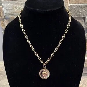 Versace | Jewelry | Authentic Versace Medallion Pendant Upcycled With ...